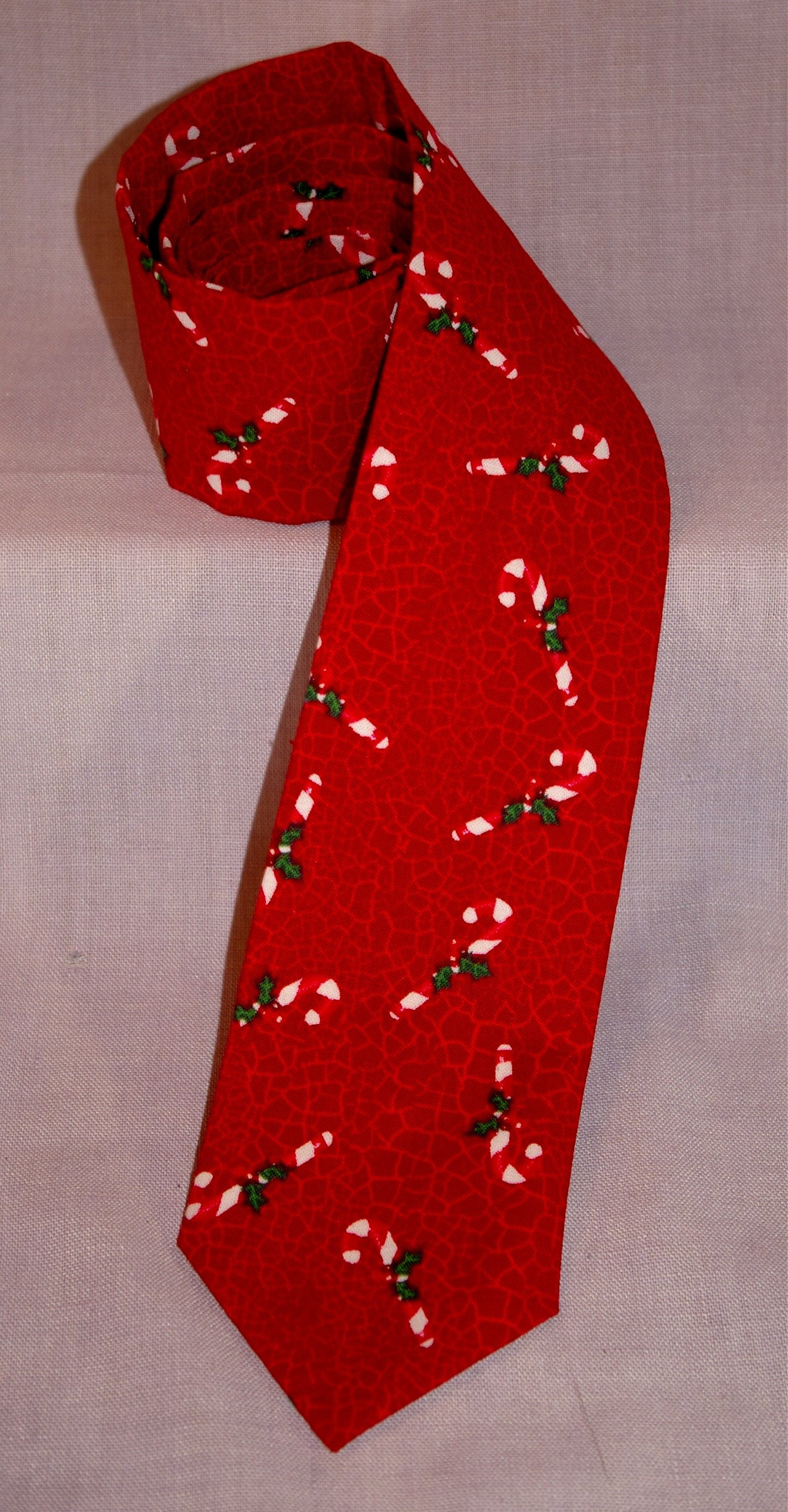 Candy Canes Christmas Themed Necktie - Etsy