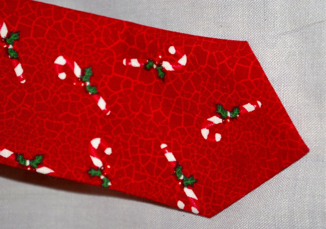 Candy Canes Christmas Themed Necktie - Etsy