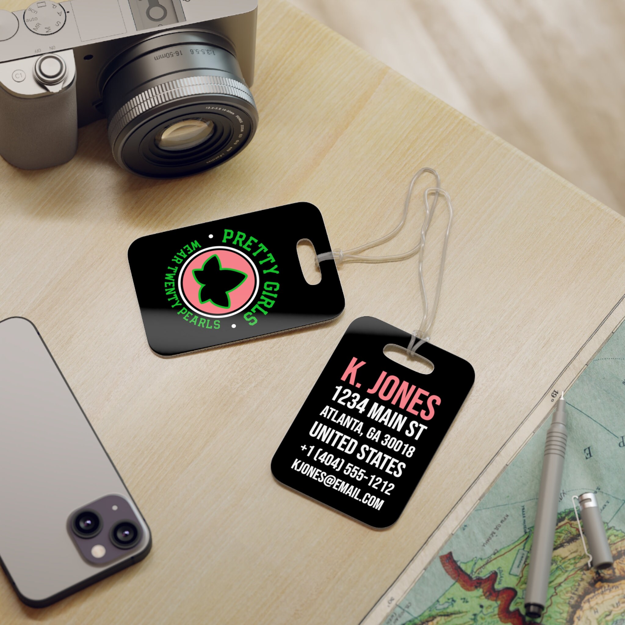 Personalized Pretty Girls Luggage Tag Bag Tag, Black Sorority Luggage ...