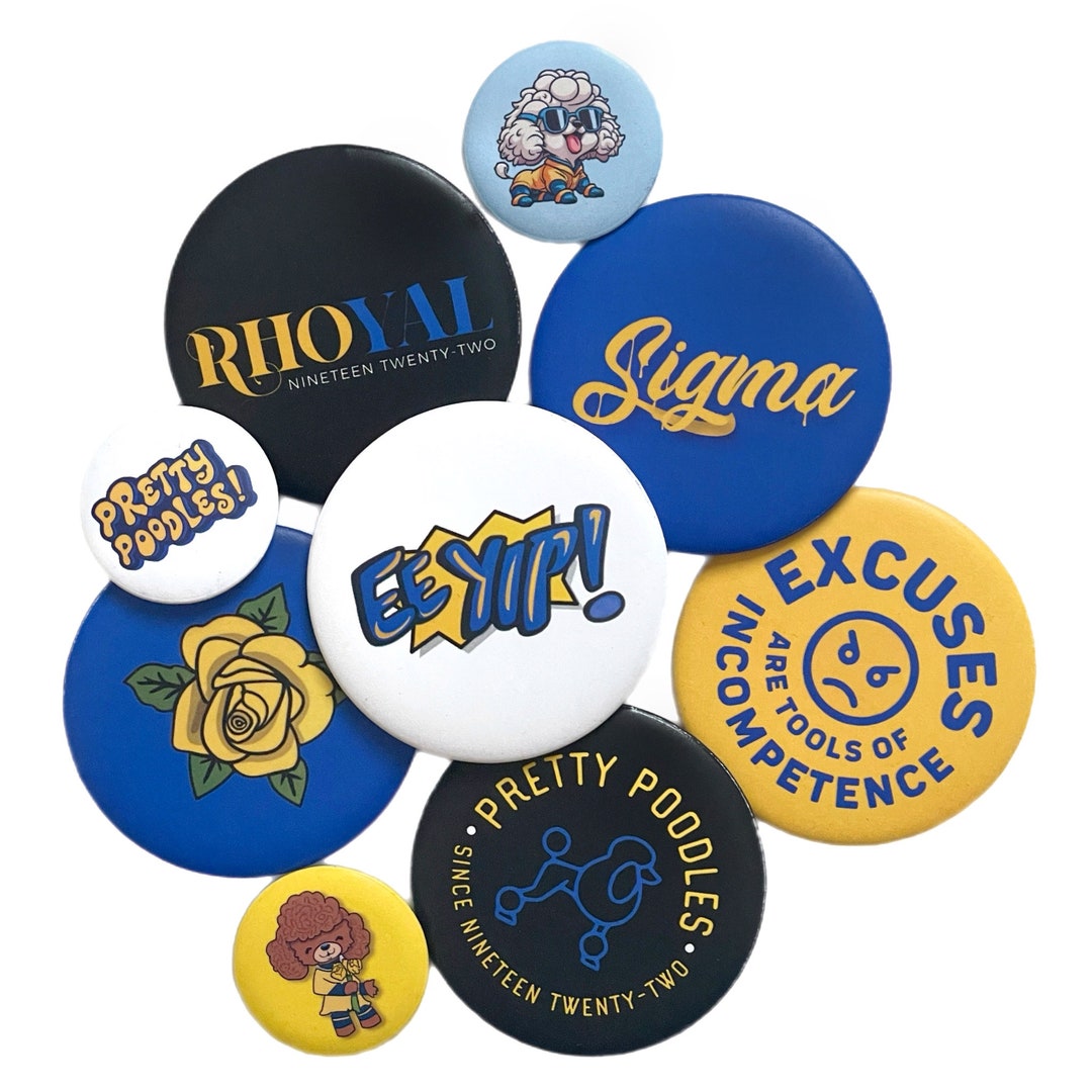Pretty Poodle Themed Button Pack | D9 Black Sorority Crossing Gift ...