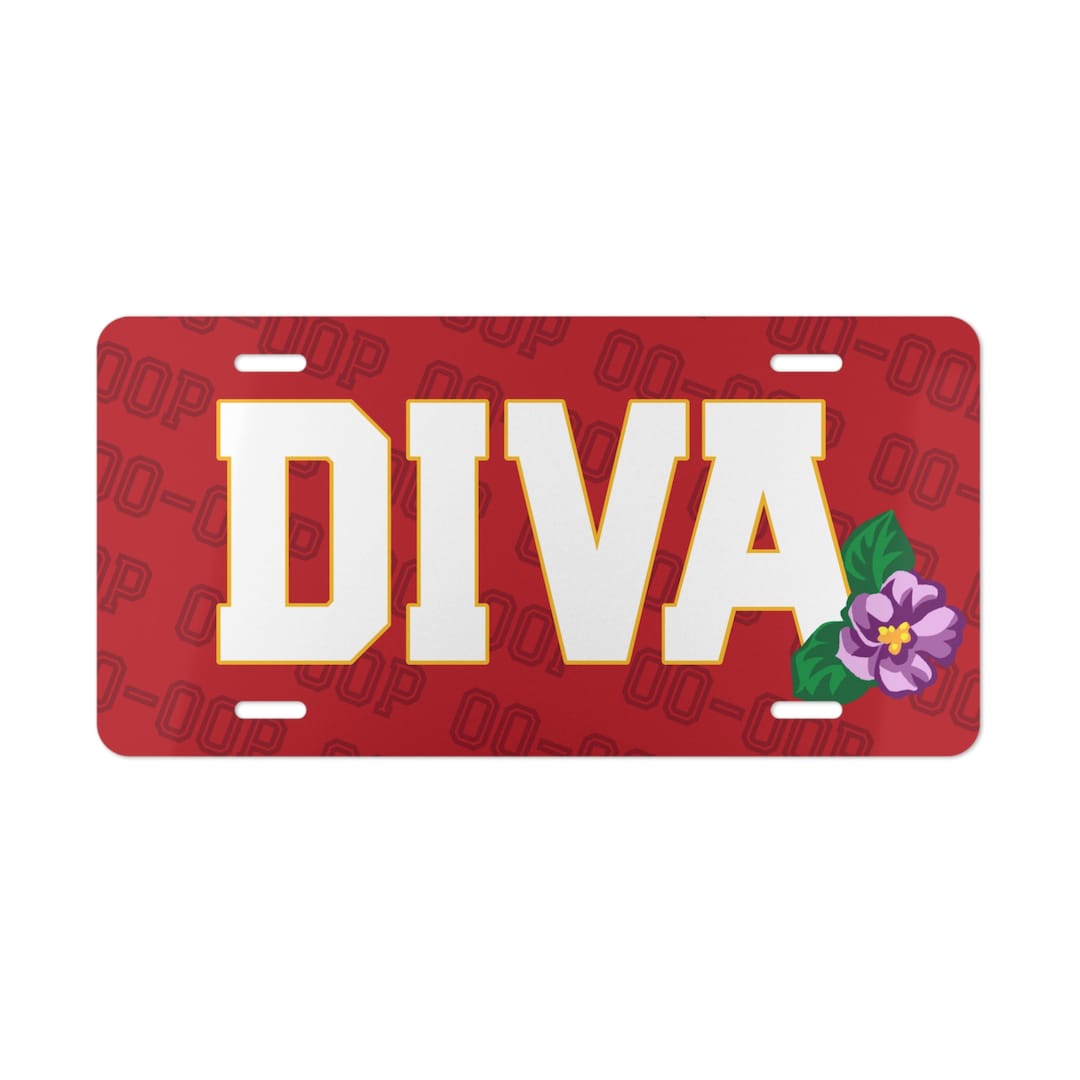 DIVA Vanity License Plate | Delta D9 Black Sorority Crossing Gift - Etsy