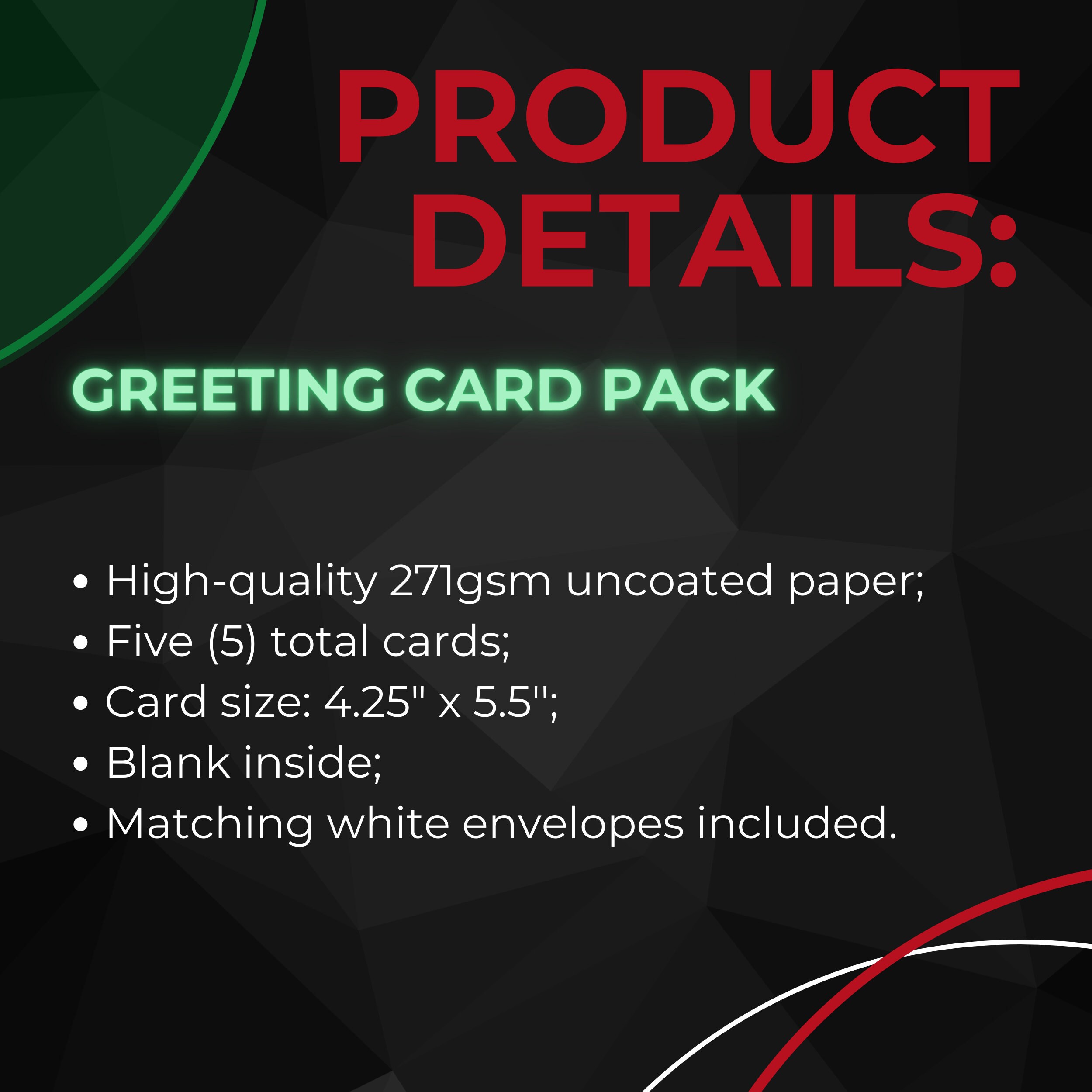 Delta Themed Greeting Card 5-pack DST Cards, Multi-pack, D9 Black ...