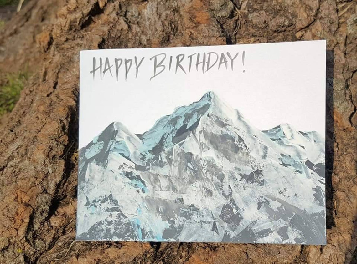 5 Pack of Happy Birthday Mountain Hand Painted Greeting Cards - Etsy