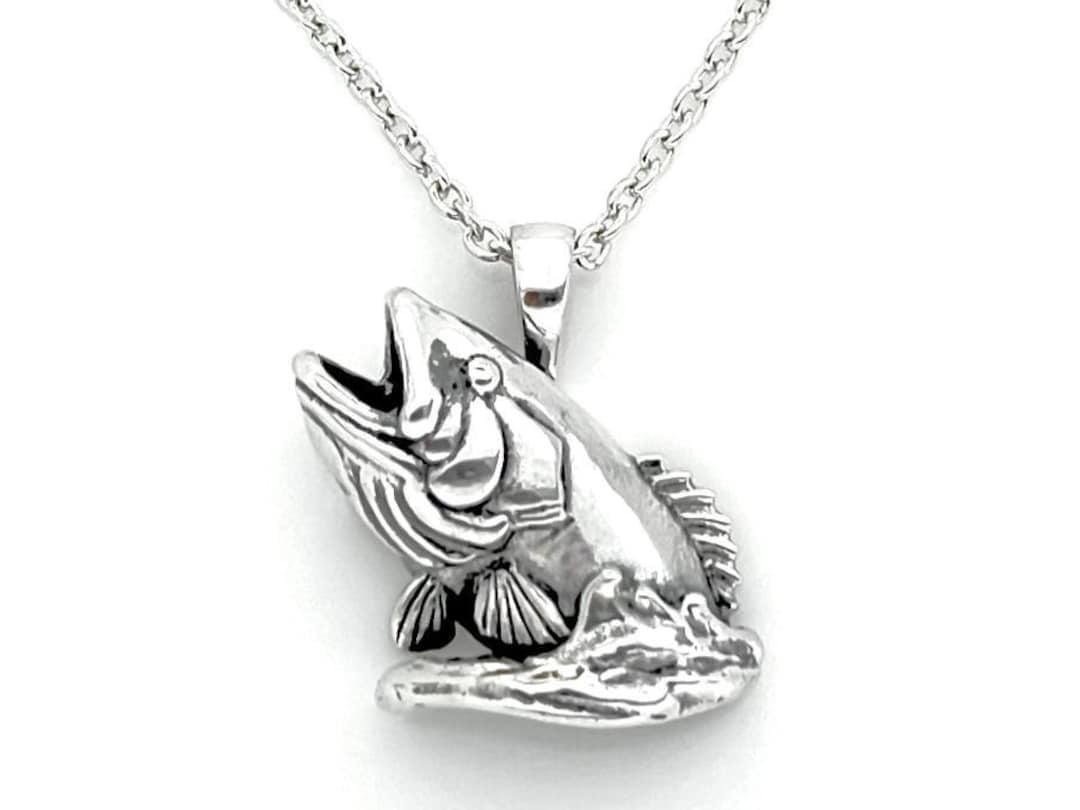 Silver Largemouth Bass Necklace, Fish Jewelry, Bass Jewelry, Jewelry ...