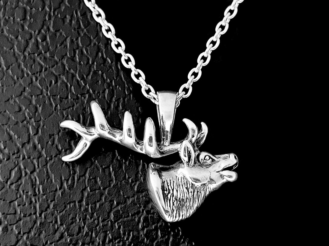 Silver Elk Necklace, Elk Jewelry, Elk Pendant, Bugling Elk, Wildlife ...