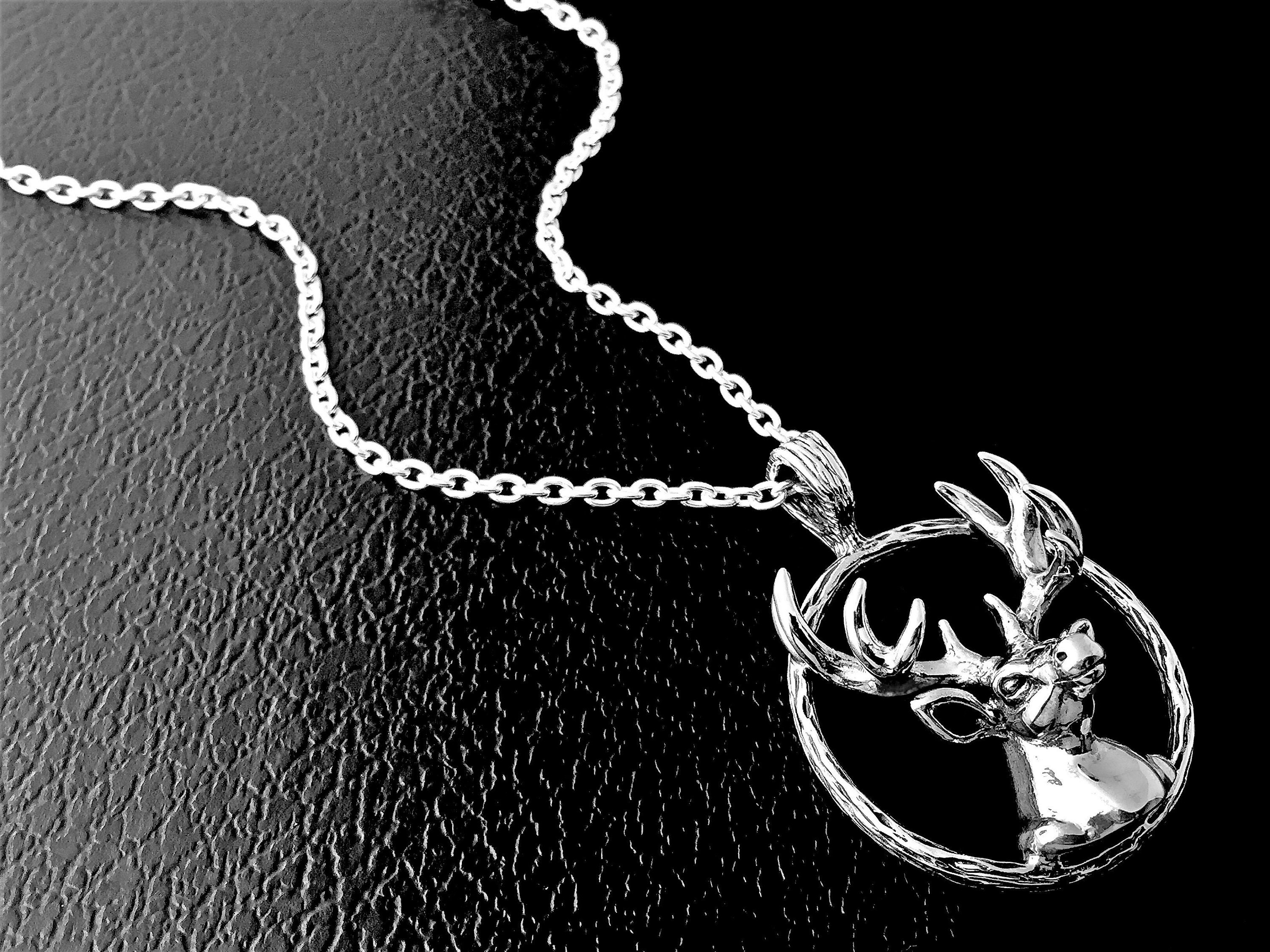 Handcrafted Sterling Silver Mule Deer Pendant in a Tree Branch - Etsy