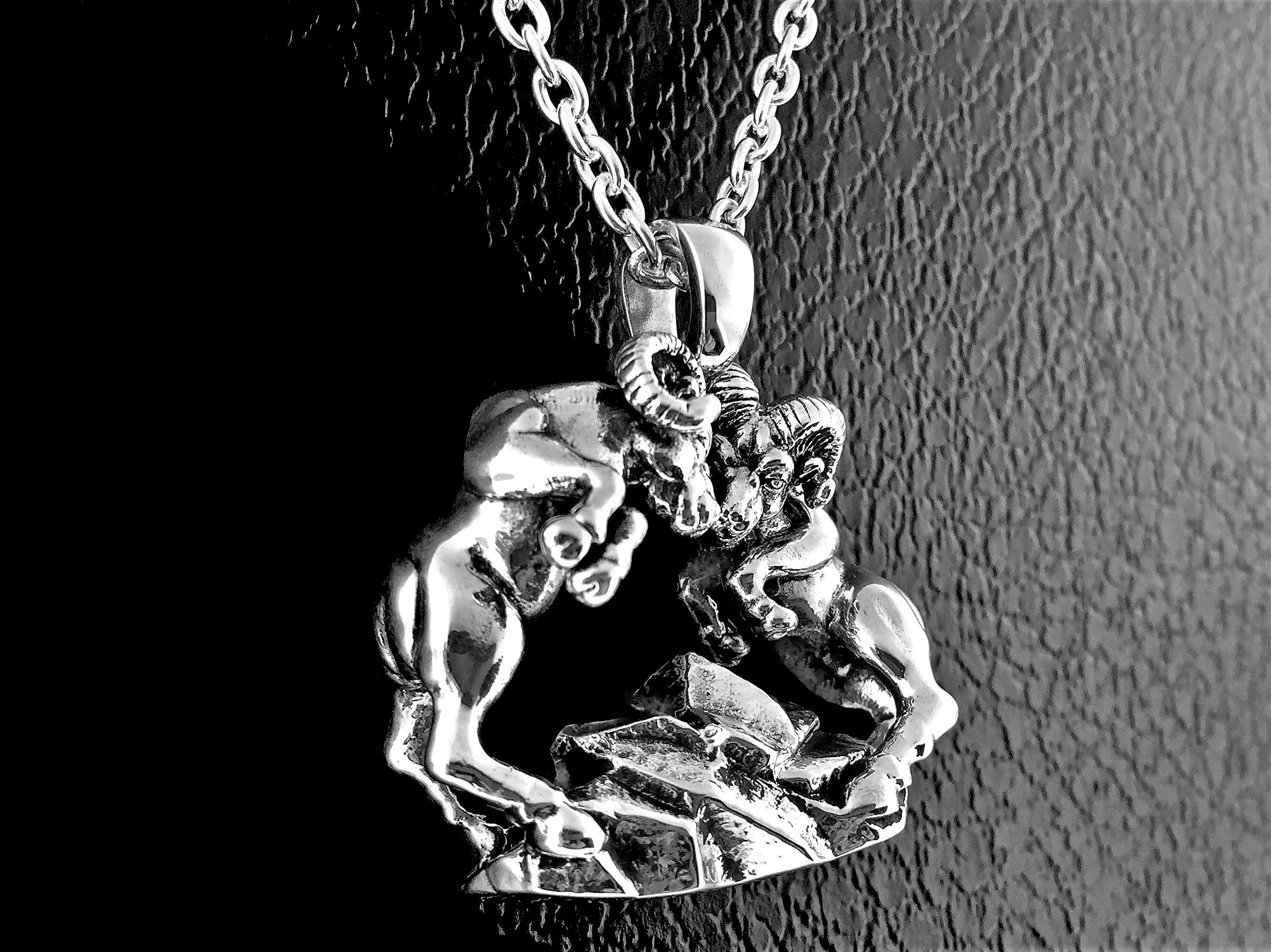 Silver Bighorn Sheep Necklace Fighting Ram Jewelry Bighorn - Etsy