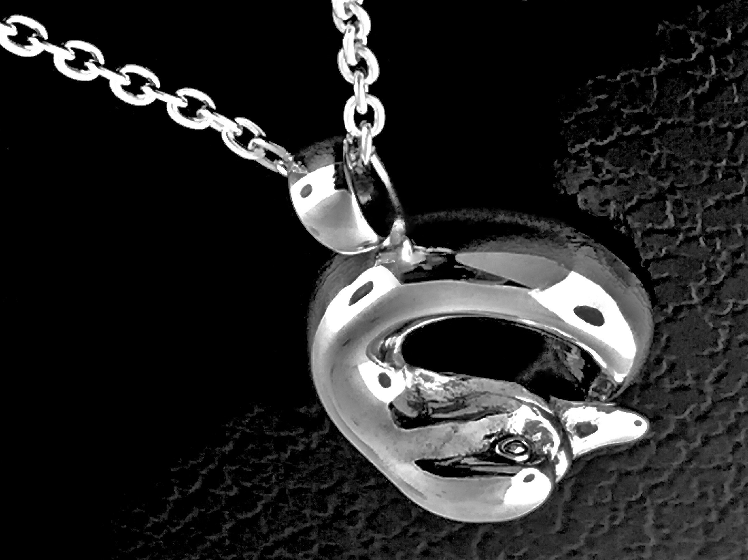 Silver Duck Necklace Duck Jewelry Duck Pendant Bird - Etsy