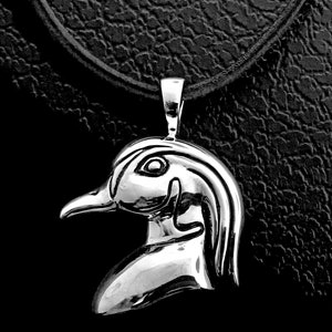 Silver Wood Duck Necklace Duck Jewelry Duck Pendant Bird - Etsy