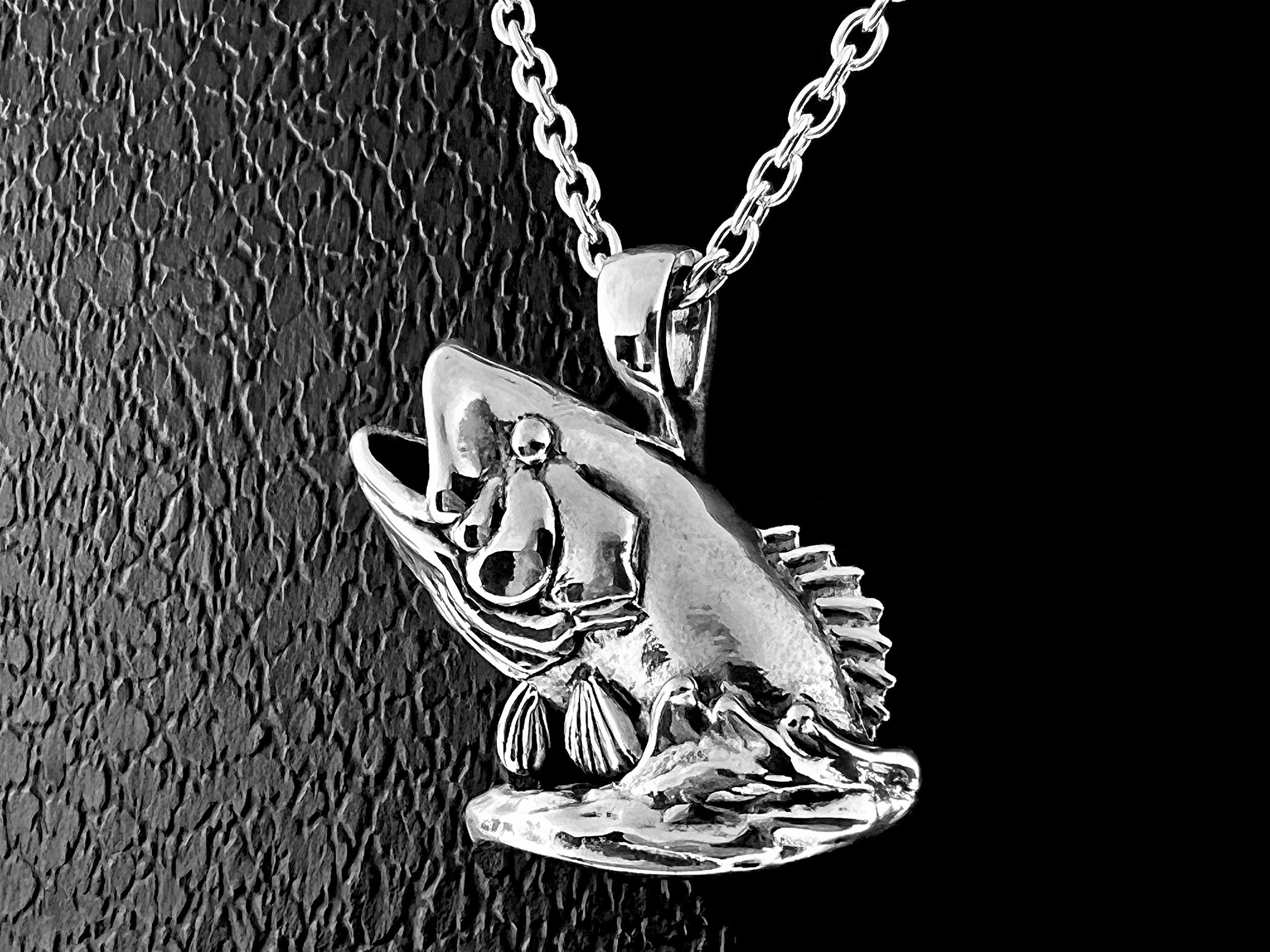 Silver Largemouth Bass Necklace, Fish Jewelry, Bass Jewelry, Jewelry ...