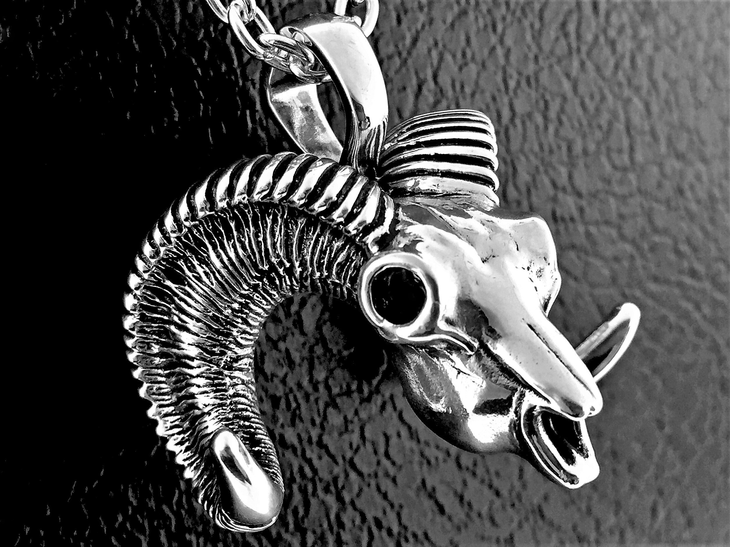 Silver Bighorn Sheep Skull Necklace Sheep Skull Jewelry - Etsy