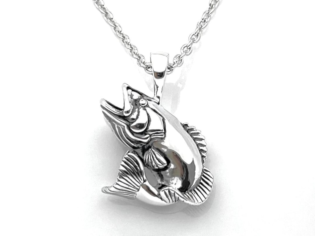 Silver Largemouth Bass Necklace, Fish Jewelry, Bass Jewelry, Jewelry ...