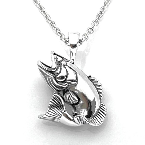 Bass Fish Pendant Necklace - Etsy