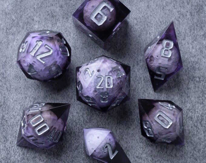 Galaxy Dice - Asteroid Dnd Dice Set, Meteor Dd D20 Single, Moon Themed ...