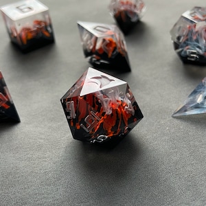 Volcano Dice Set // Mountain Lava Dnd Die for RPG Game // Sharp Edges ...