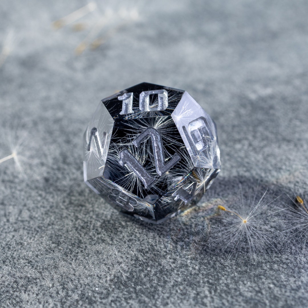 Night Dandelion Dance - Crystal Clear Dandelion Dnd Sharp Edges Dice ...