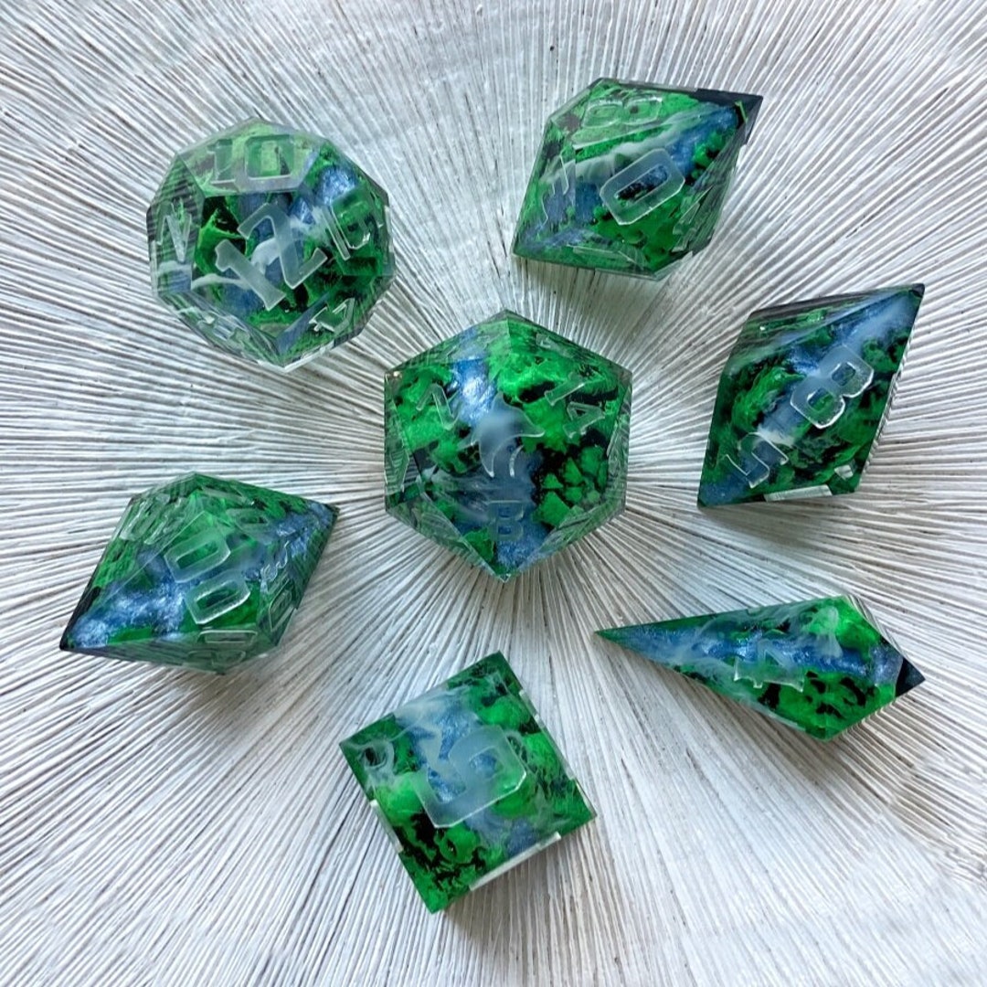 Summer Waterfall // Druid Dnd Dice Set // Four Season // Green Tree ...