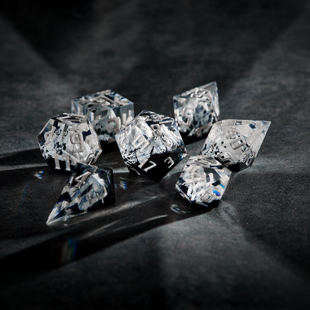 Frozen Peaks - Snowy Mountains Dnd Dice Set, Iced Landscape D20 for RPG ...