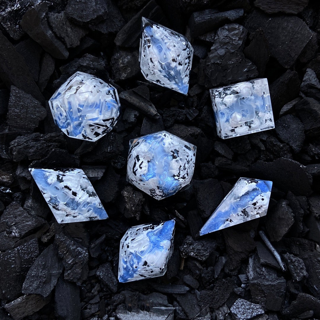 Snowy Mountain River Dnd Dice Set - Winter Nature Themed Icy Set of 7 ...
