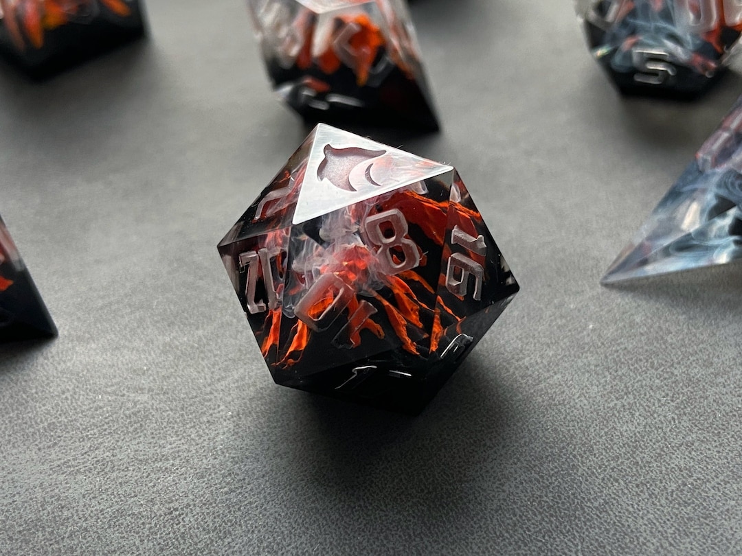 Volcano Dice Set // Mountain Lava Dnd Die for RPG Game // Sharp Edges ...
