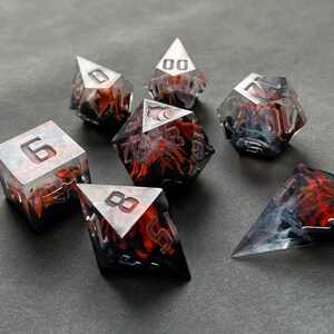 Volcano Dice Set // Mountain Lava Dnd Die for RPG Game // Sharp Edges ...