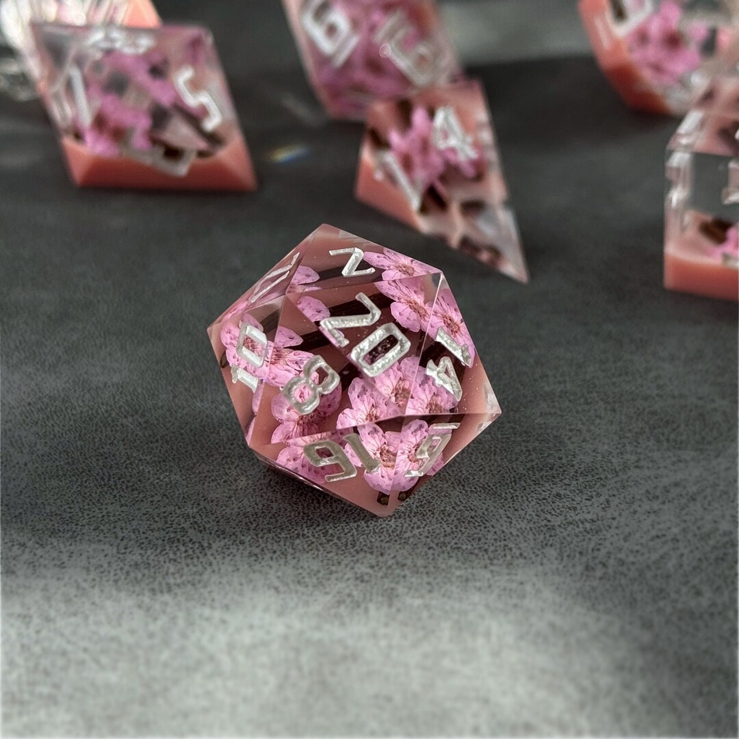 Sakura Whispers - D20 Cherry Blossom Dnd Dice, Magic the Gathering Mtg ...