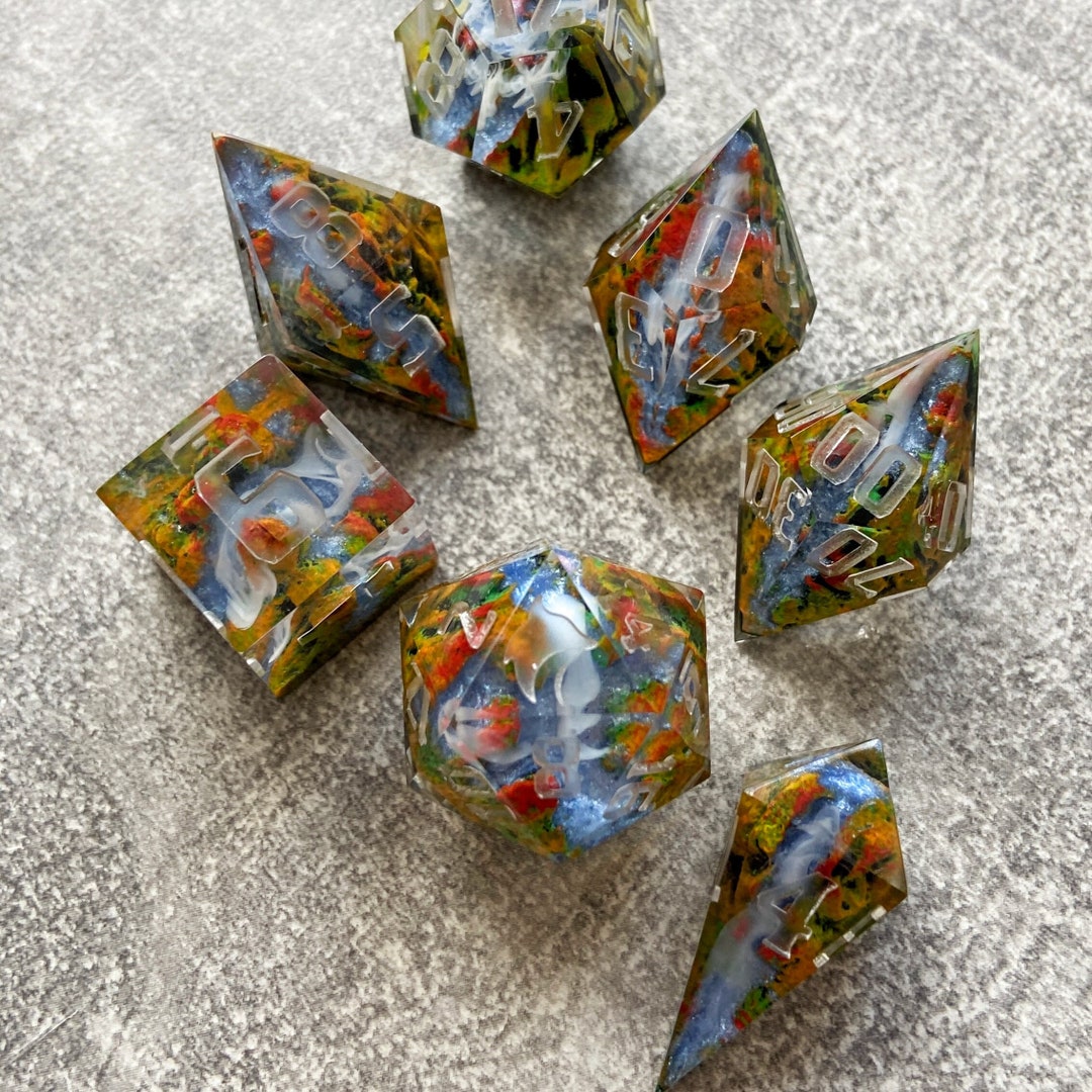 Autumn Dnd Dice Set - Nature Themed Dnd Dice, Fall Leaves Forest, River ...