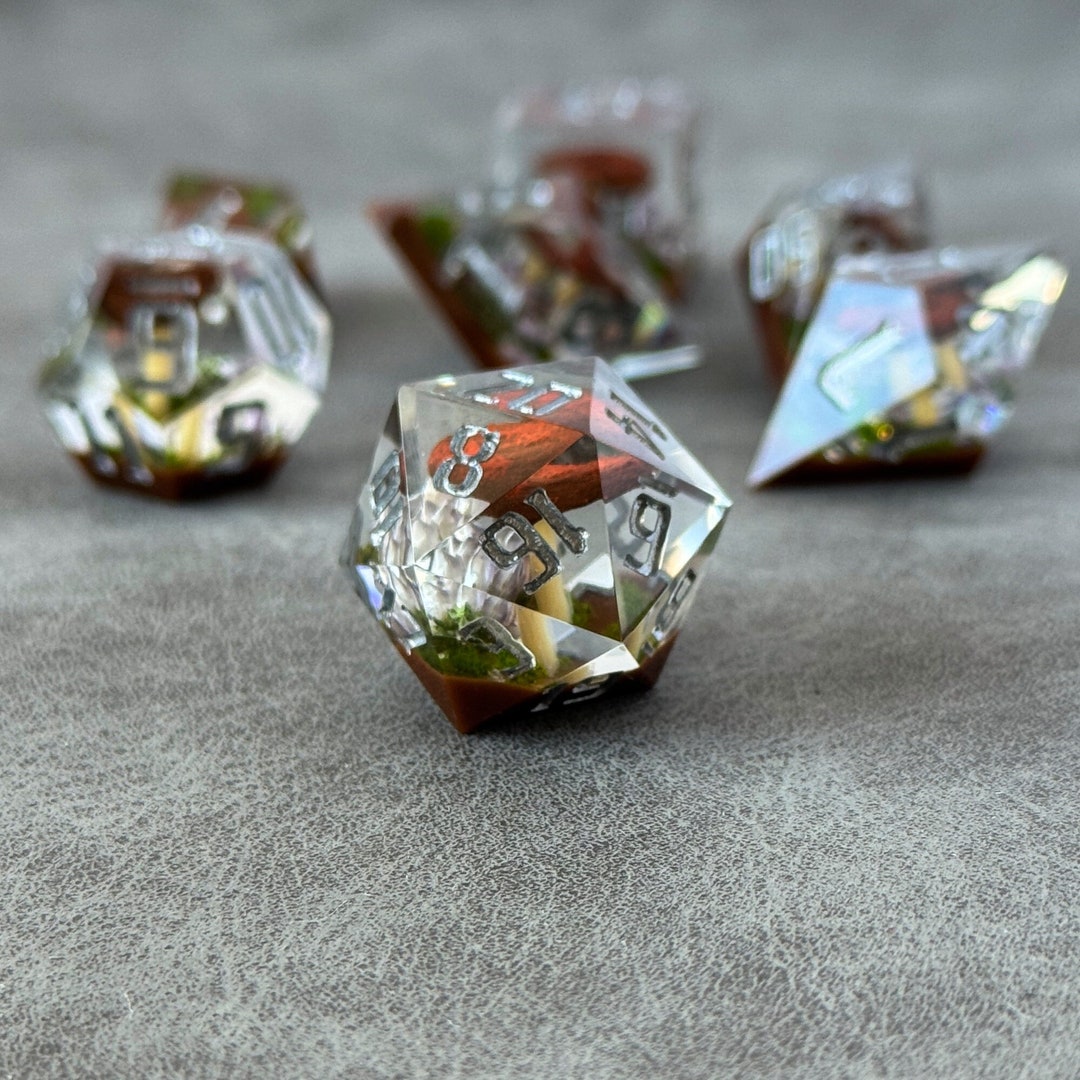 Fairy Garden in Purple - D20 Mushroom Dnd, Critical Role Dice, Forest ...