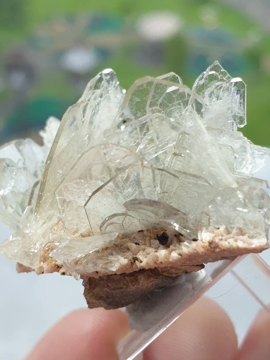 Natural Raw Mineral Specimen of Barite Window Pane Crystal on Dolomite ...