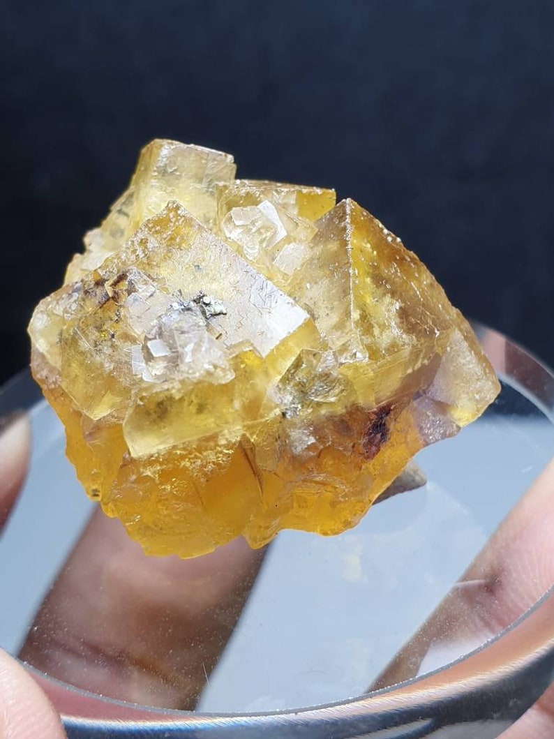 Yellow Gold Cubic Fluorite Crystals W Chalcopyrite Inclusions - Etsy