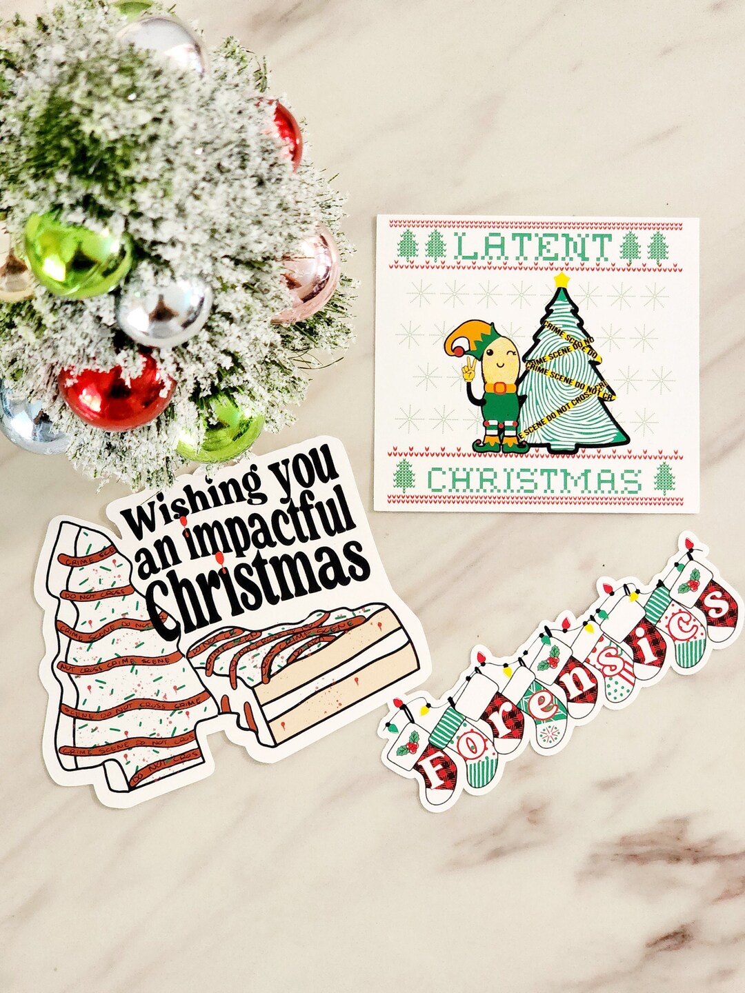 Christmas Stickers, Forensic Sticker, Forensic Gifts, Fingerprint, Law ...