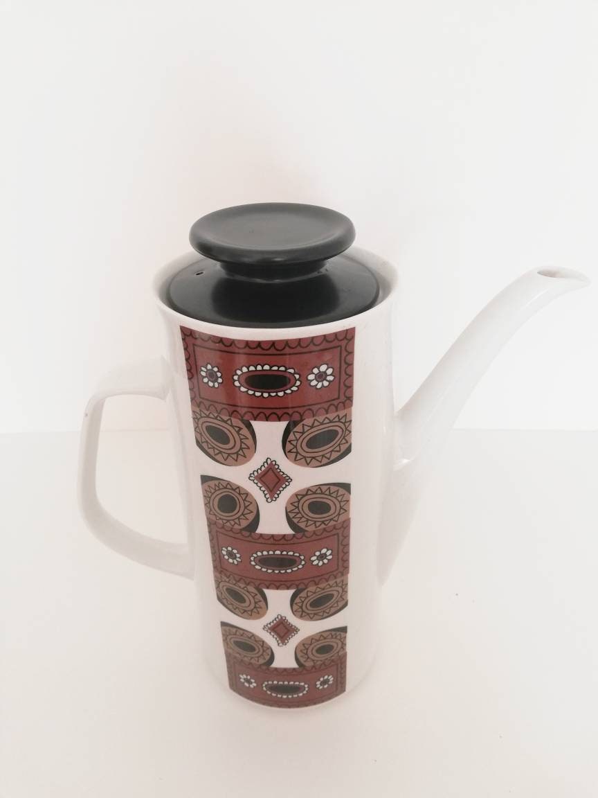 J&G Meakin Studio coffee pot Maori 1966 Alan Rogers mid century vintage ...
