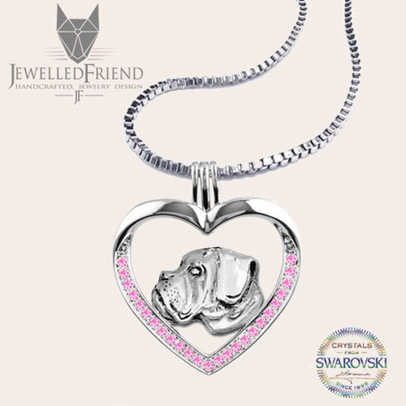 Boxer Dog Jewelry Necklace Pendant With Swarovski Crystal-sterling Silver-personalized Pet ...