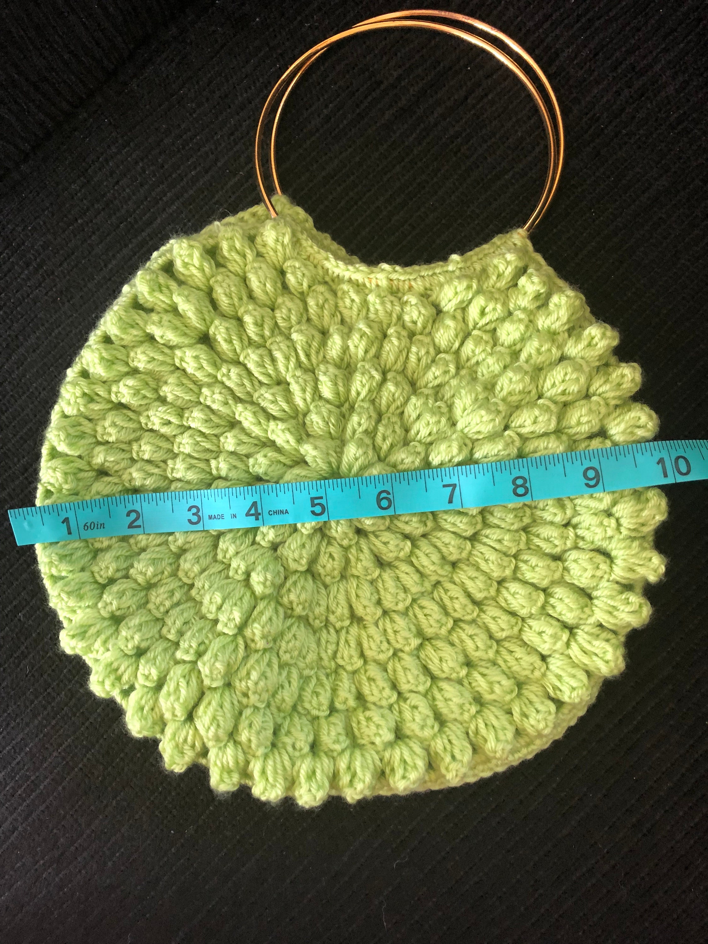 Green Crochet Circular Handbag Ulla Johnson Inspired Bag - Etsy