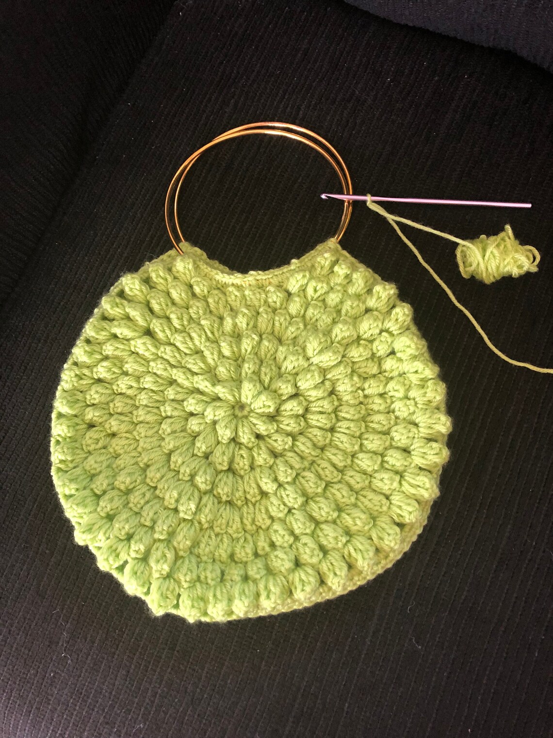 Green Crochet Circular Handbag Ulla Johnson Inspired Bag - Etsy