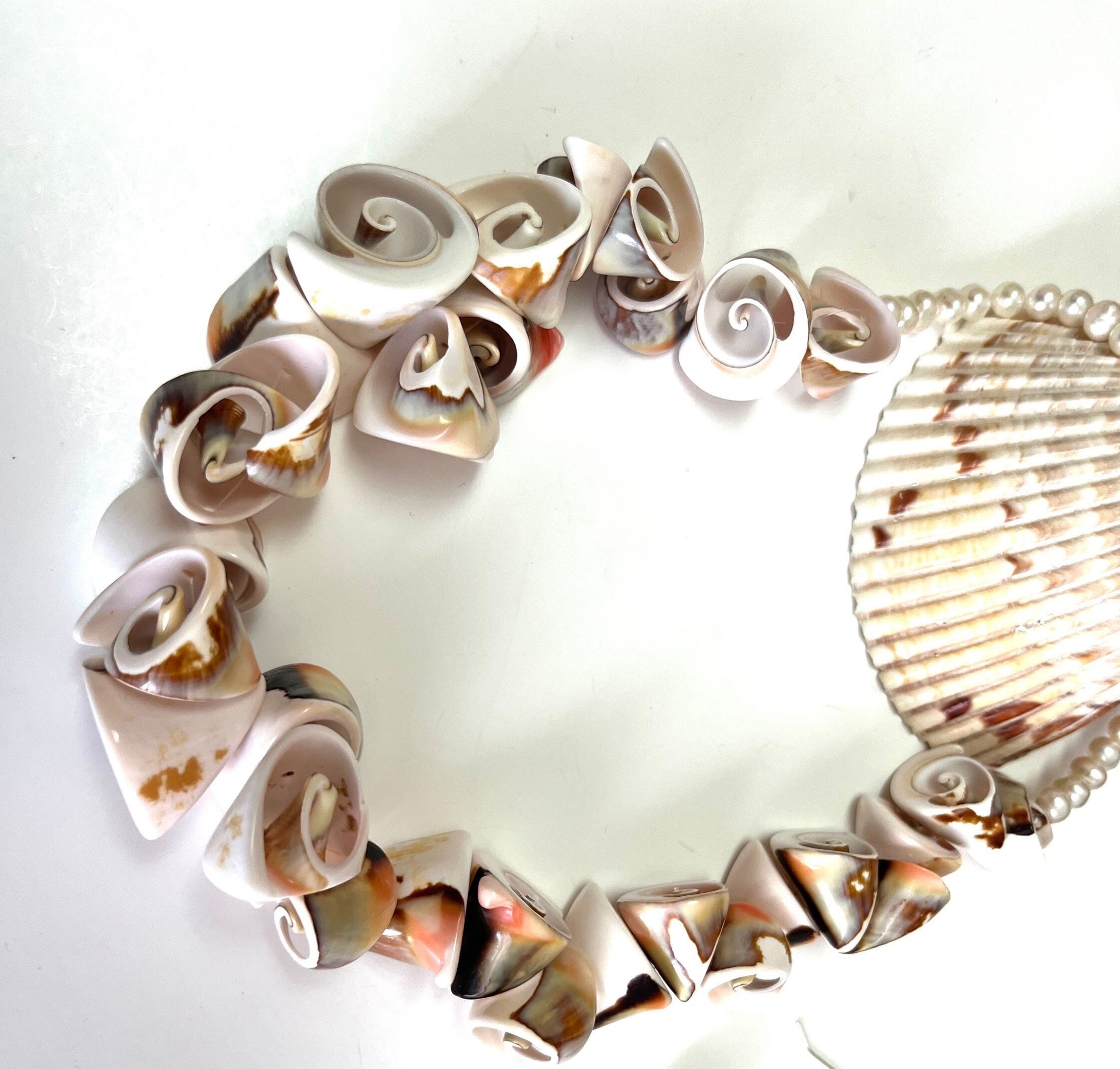 Seashell Pearl Necklace Pearl Necklace Beach Wedding Necklace Seashell ...