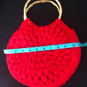 Red Crochet Round Bag Green Crochet Purse Knit Summer Purse | Etsy
