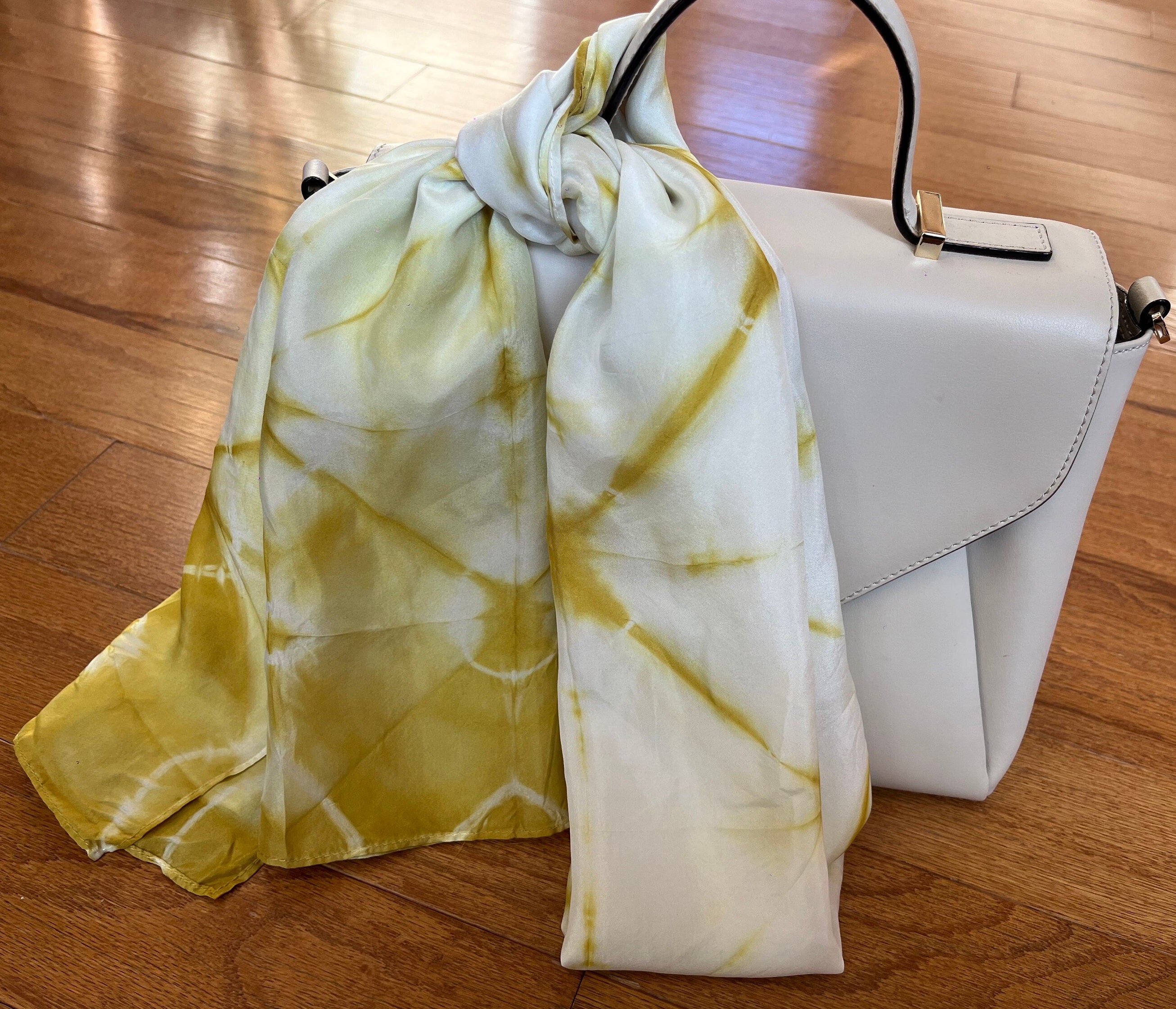 Eco Printed Silk Scarf for Women, Botanical Dyed Silk, Handprinted ...