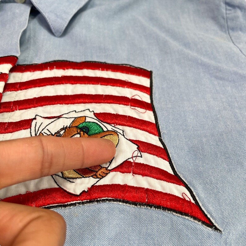 Tom & Jerry Button Down Patriotic Flag Shirt Embroidered NO - Etsy