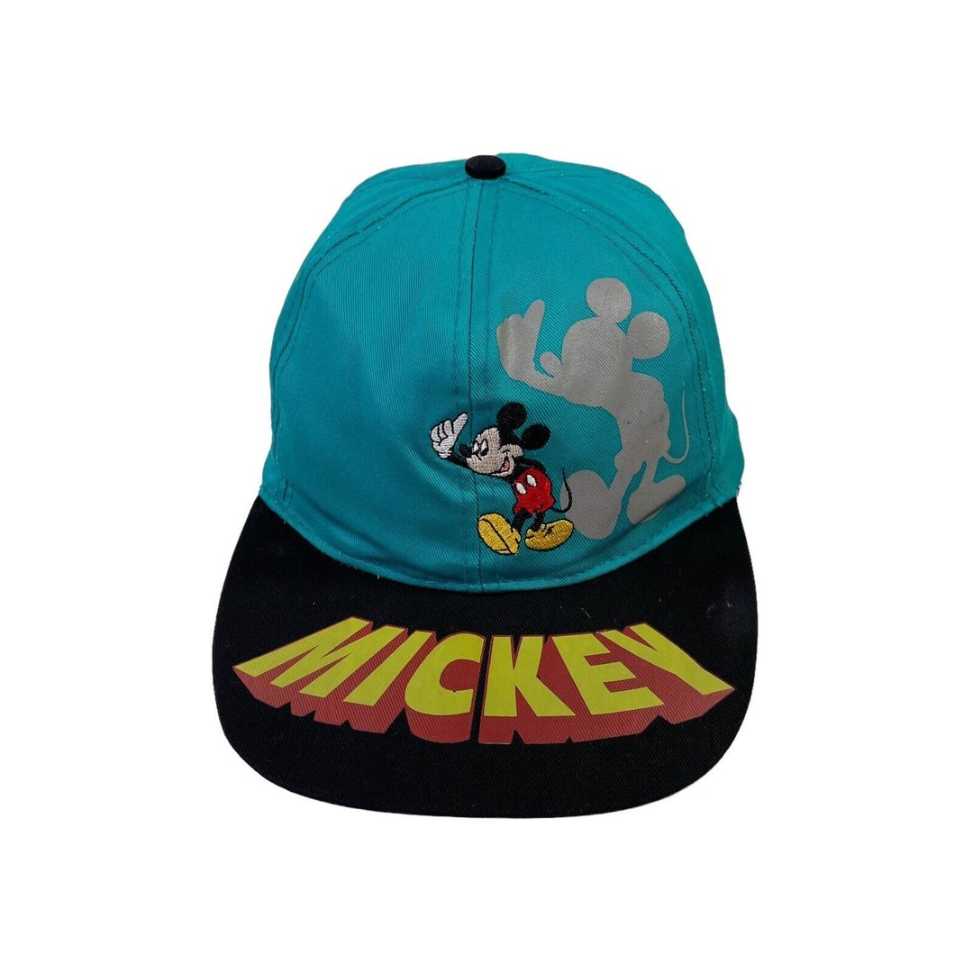 Vintage DISNEY Mickey Mouse Hat Snapback Teal 90s Ball Cap - Etsy