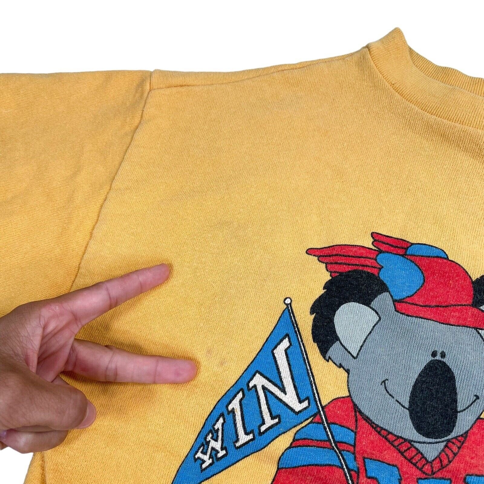 Vintage Zoo Crew 70s 80s Koalas Bear Crop Sweatshirt Retro Short Sleeve ...