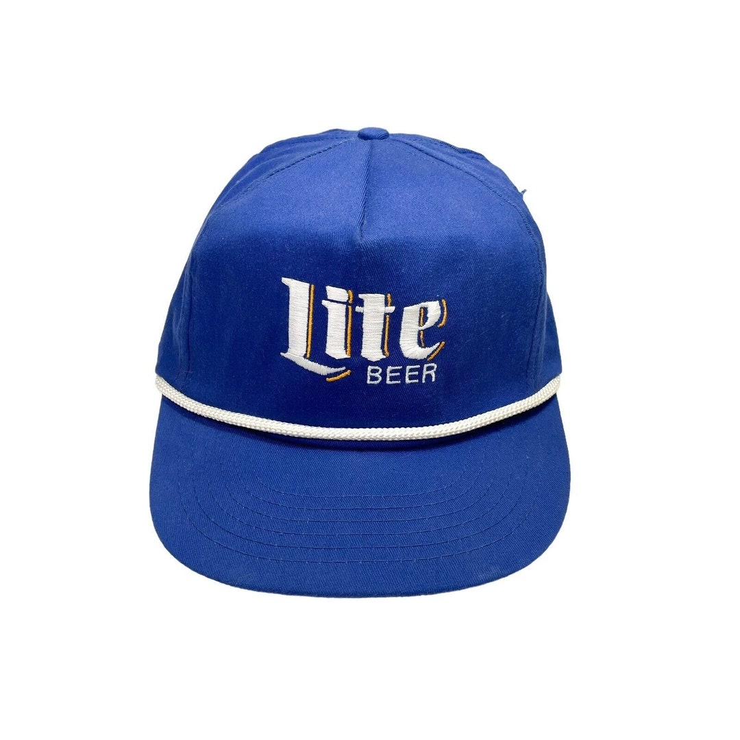 Vintage Miller Lite "lite Beer" Adjustable Trucker Hat With Rope- Blue ...