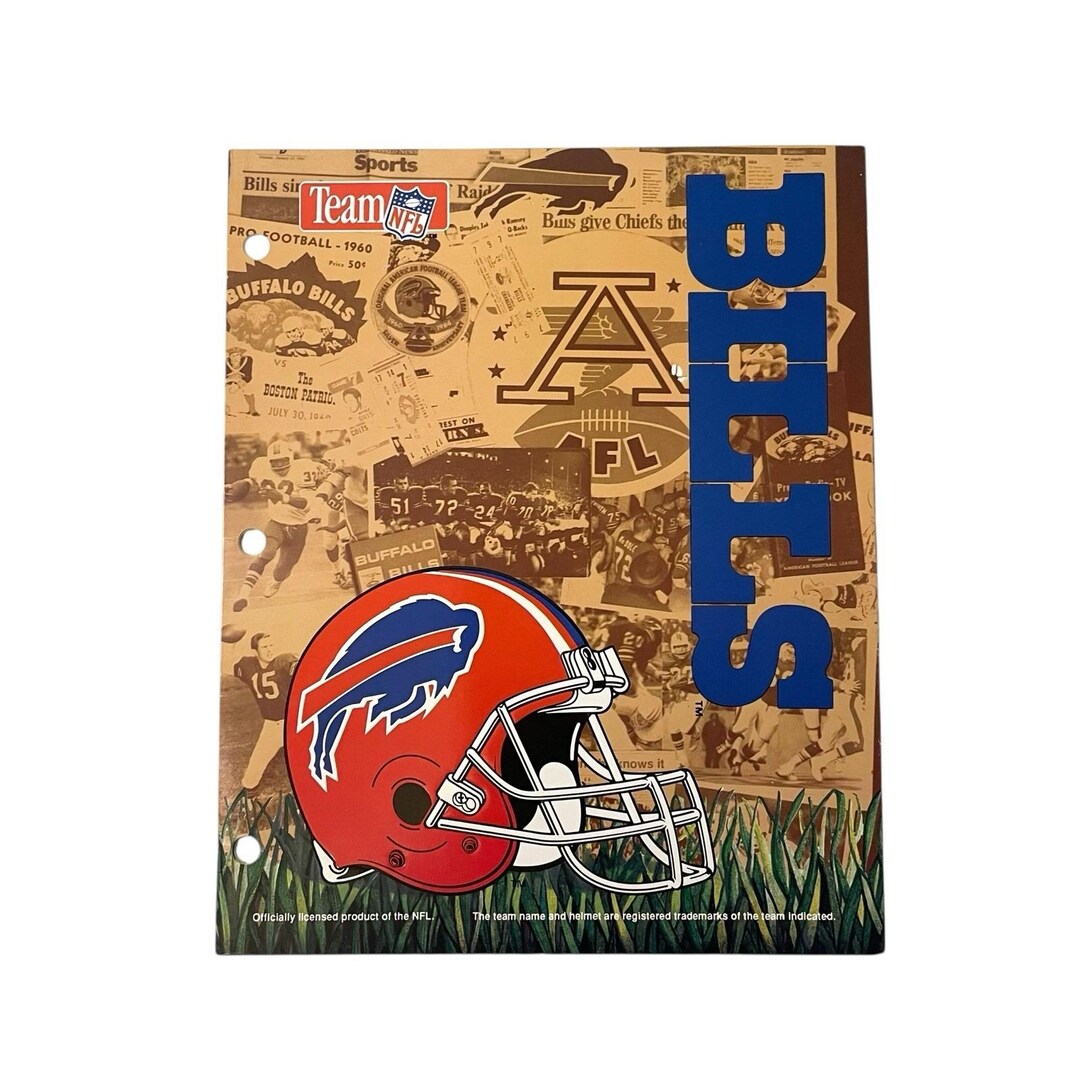 Buffalo Bills NFL Football Teams School Embossed Folder Vintage 1992 ...