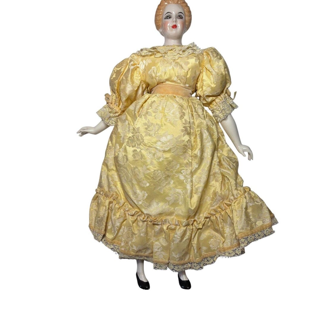 Vintage Porcelain Doll 23 in Beautiful Handmade Dress Etc… EUC! Vintage ...