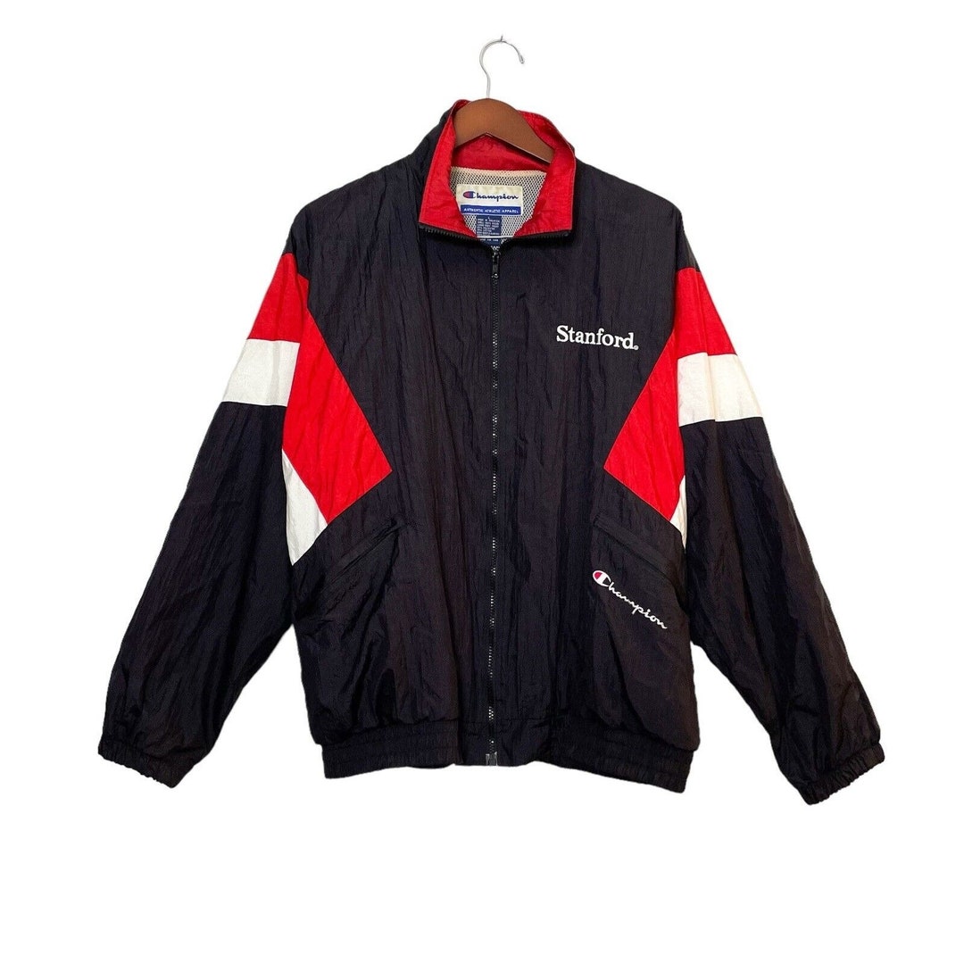 Vintage Champion Stanford University Nylon Track Jacket Windbreaker ...