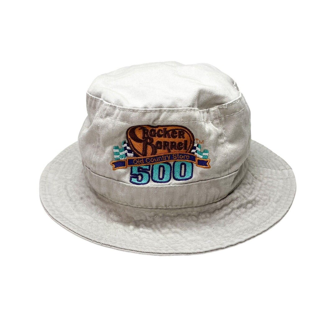 Cracker Barrel 500 NASCAR Bucket Hat Floppy Cap Khaki Beige Sun Fishing ...