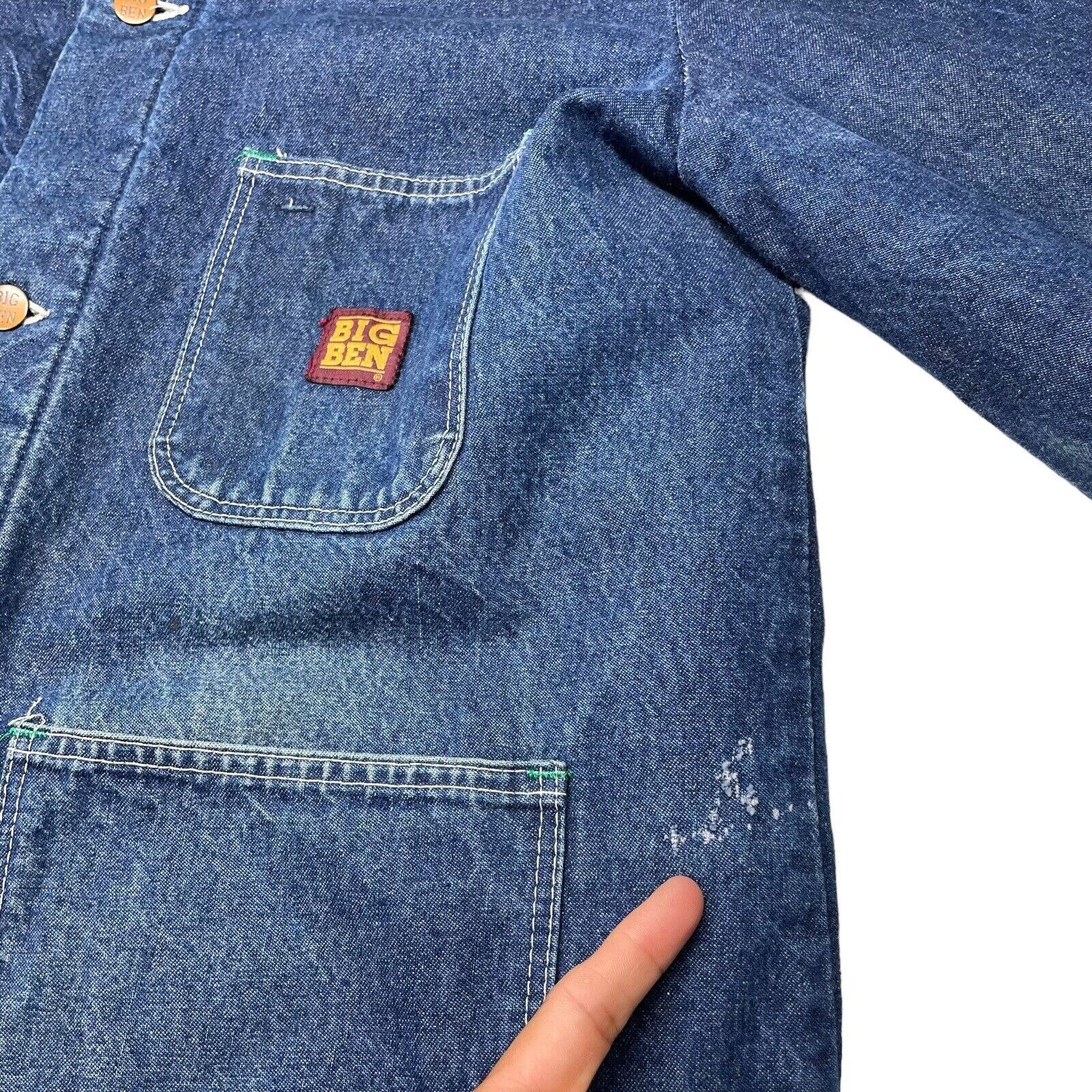 VTG Big Ben Blanket Lined Distressed Denim Chore Barn Coat Jacket Mens 42 Vintage Clothing ...