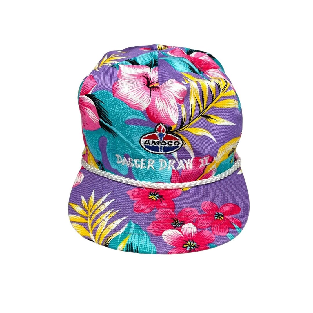 Vintage Amoco Tropical Rope Hat Cap Snapback 80s 90s Oil Gas- Dagger ...