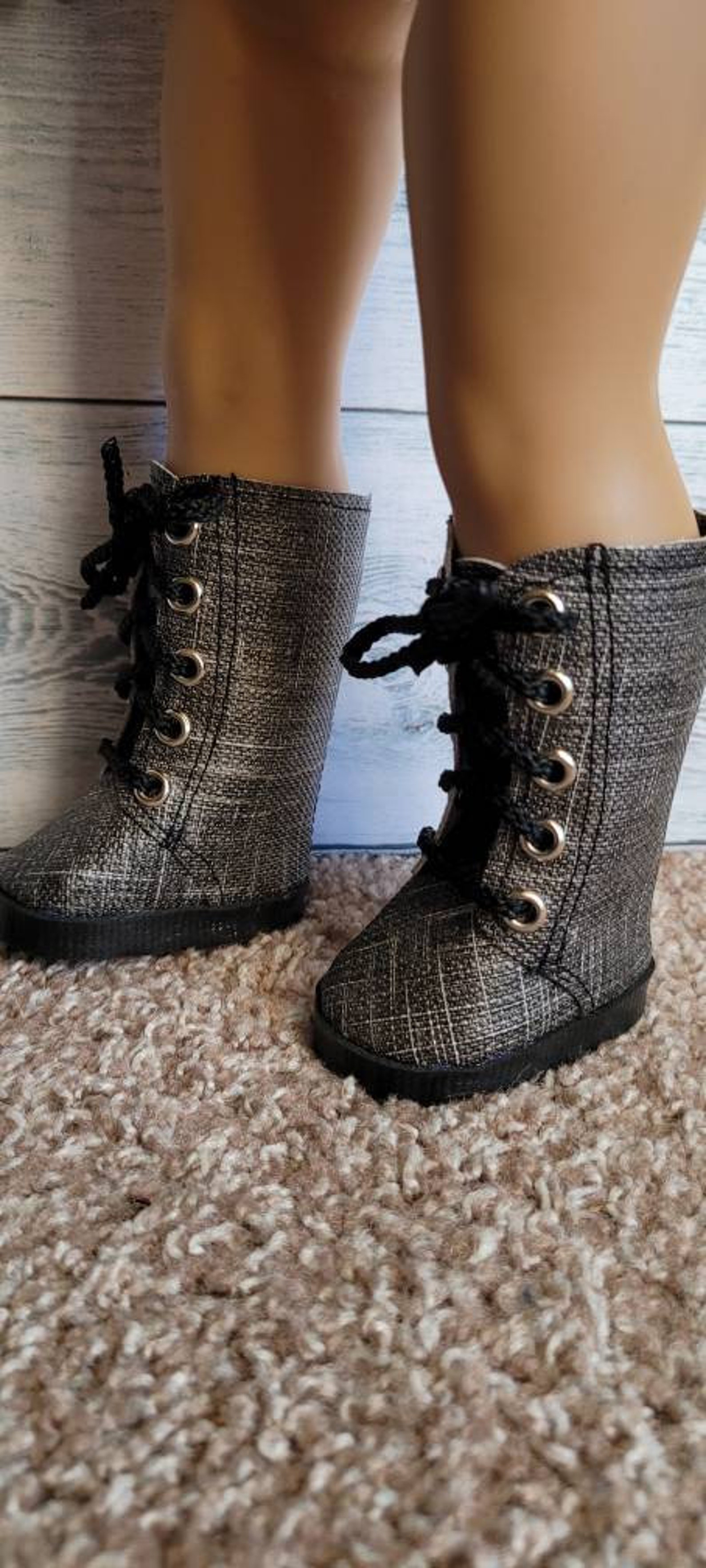 18 Inch Knee High Lace up Boots. Handmade to Fit 18 Inch Dolls | Etsy