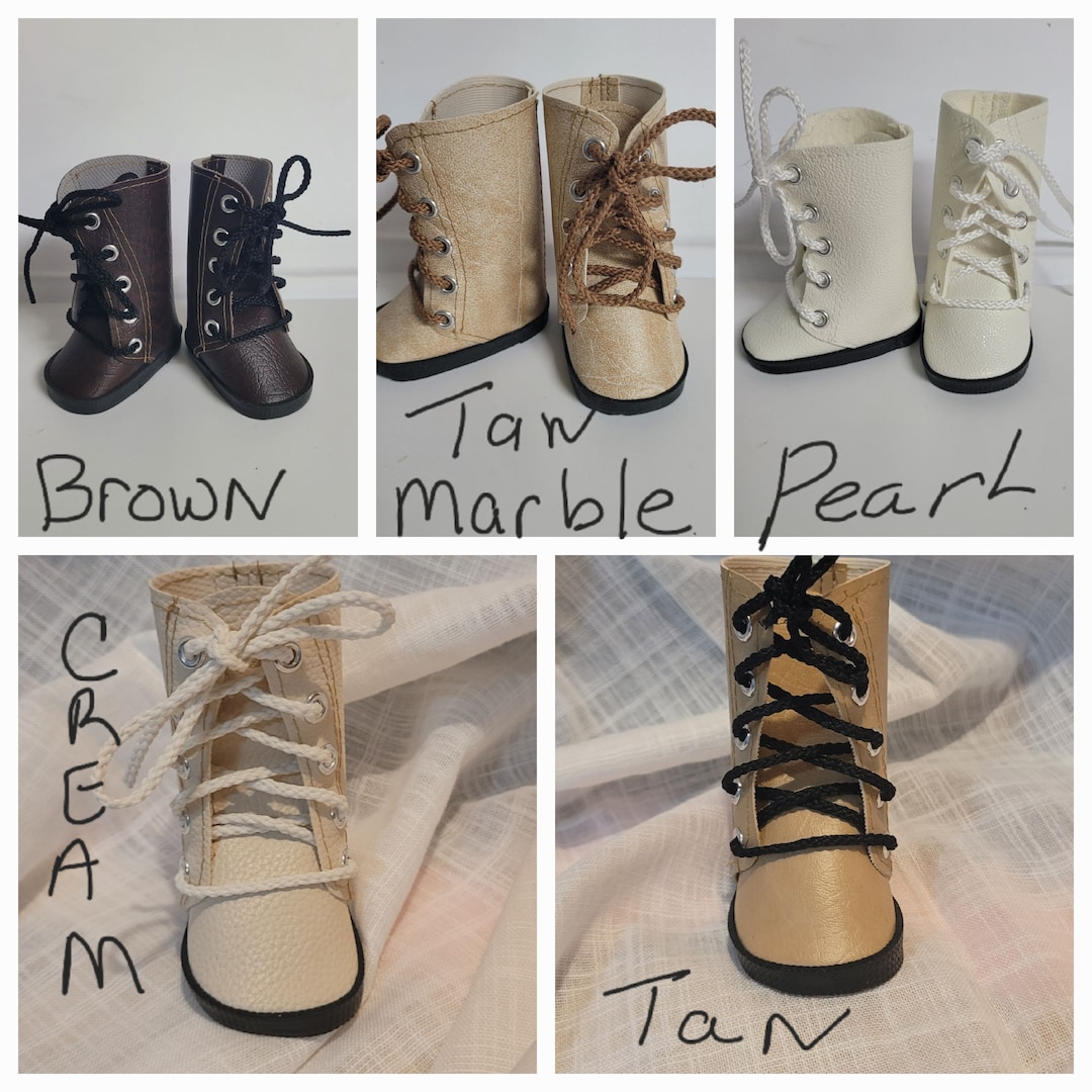 18 Inch Knee High Lace up Boots. Handmade to Fit 18 Inch Popular Dolls ...